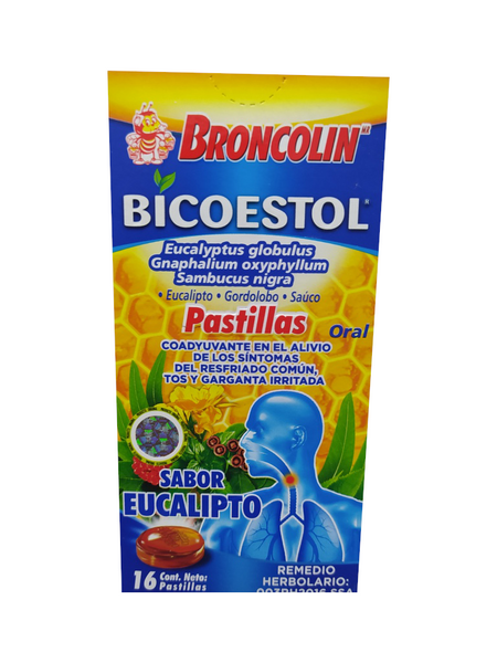 pastillas broncolin sabor eucalipto paquete – Dulcería la perla